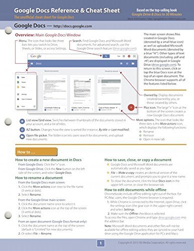 Google Docs Reference and Cheat Sheet: The unofficial cheat sheet ...