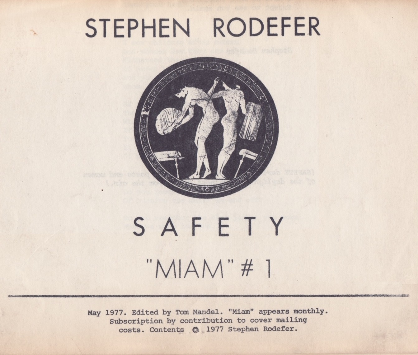 Safety (Miam #1) by Stephen Rodefer | Goodreads