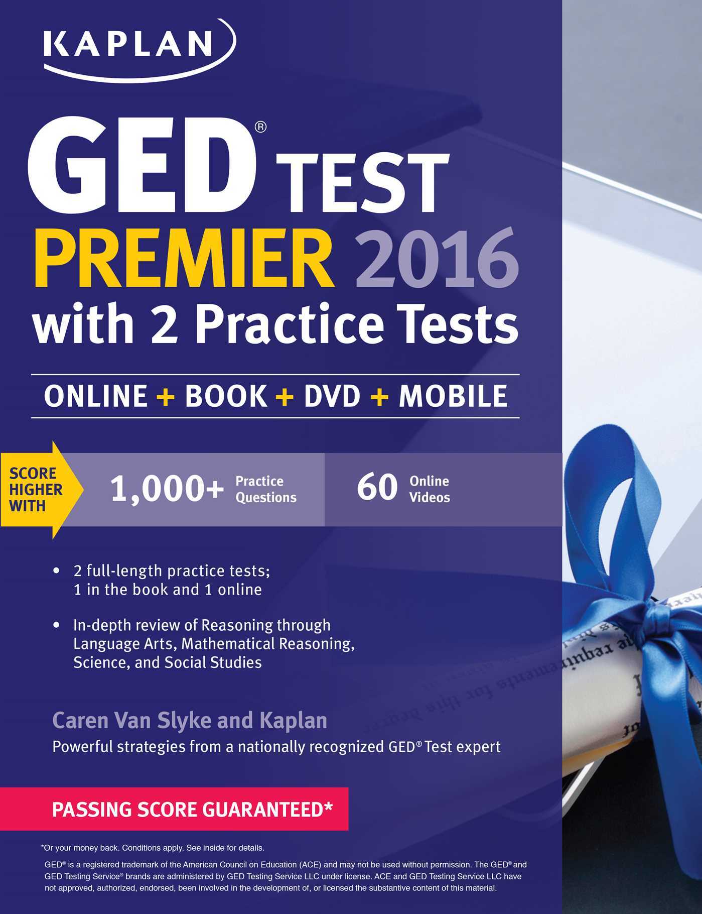 Kaplan GED Test Premier 2016 with 2 Practice Tests (Online, Book ...
