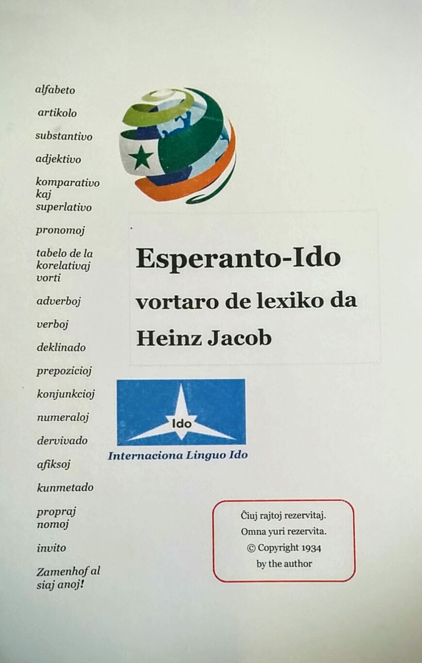 Esperanto-Ido vortaro / lexiko by Heinz Jacob | Goodreads