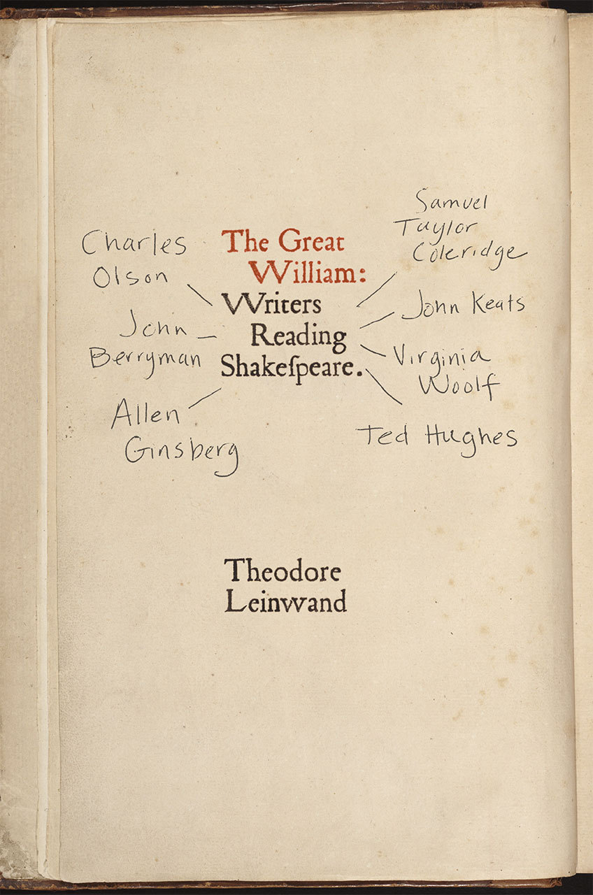 The Great William: Writers Reading Shakespeare by Theodore B. Leinwand ...