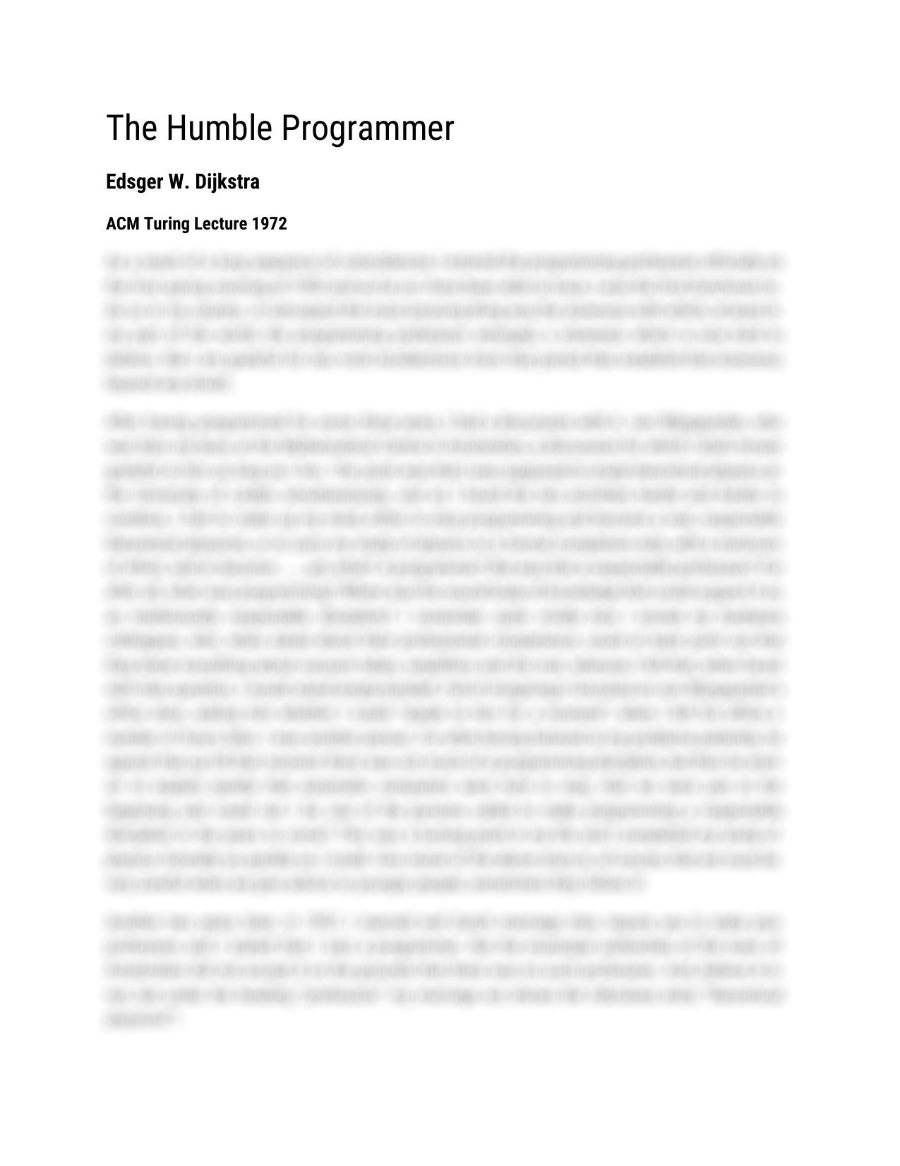 EWD 340: The Humble Programmer by Edsger W. Dijkstra | Goodreads