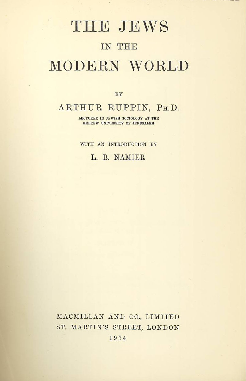 The Jews in the Modern World by Arthur Ruppin | Goodreads