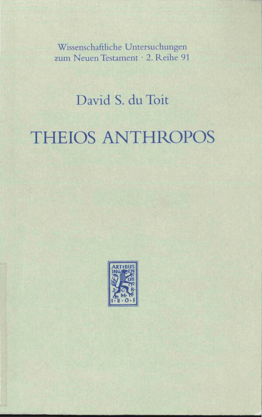 Theios Anthropos: Zur Verwendung von 'Theios Anthropos' und ...