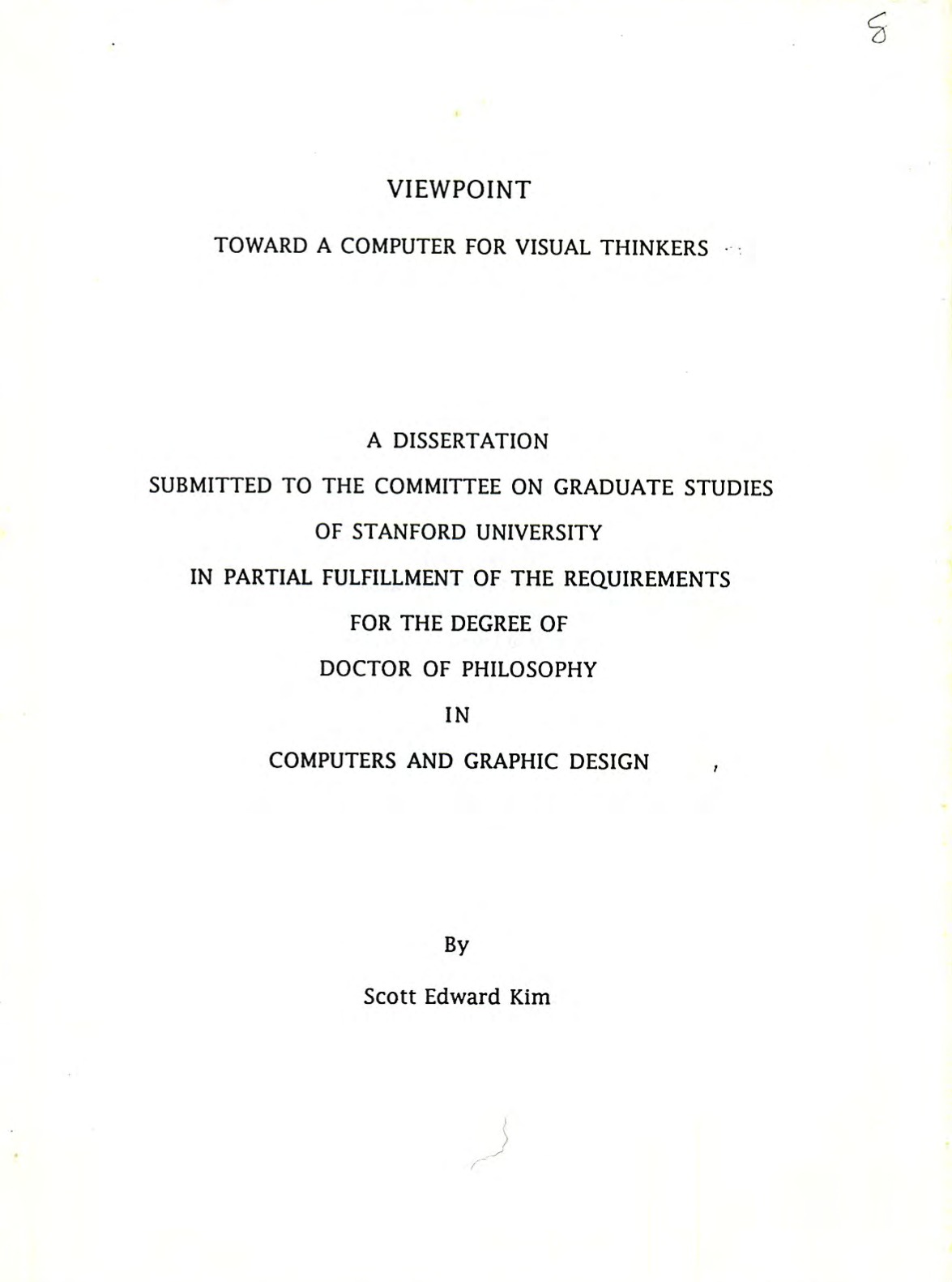 Viewpoint: Toward a computer for Visual Thinkers by Scott E. Kim ...