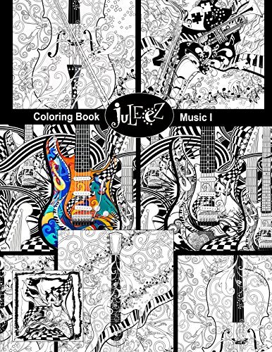 Adult Coloring Book -Printable Coloring Pages- Music Designs by Julie ...