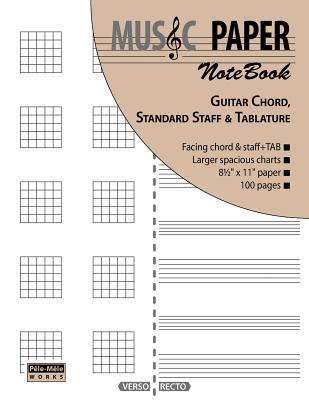 MUSIC PAPER NoteBook - Guitar Chord, Staff & Tablature by Ashkan ...
