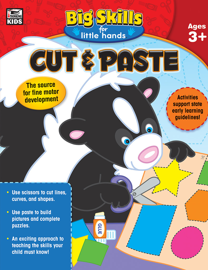 Big Skills for Little Hands Cut & Paste Preschool Workbook, Scissors ...