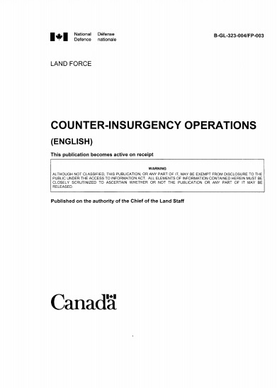 Counterinsurgency Operations by National Defence Canada | Goodreads
