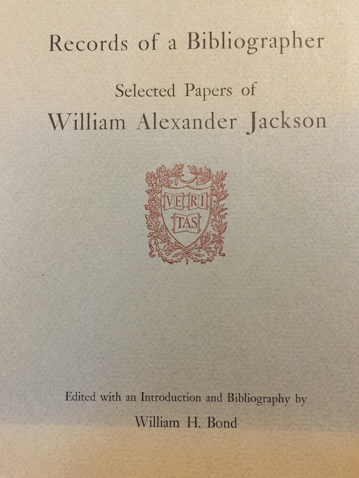 Records of a Bibliographer: Selected Papers of William Alexander ...
