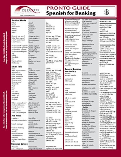 Spanish for Banking Pronto Guide by Tara Bradley Williams | Goodreads