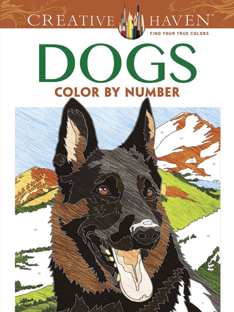 Creative Haven Dogs Color by Number Coloring Book by Diego Jourdan ...