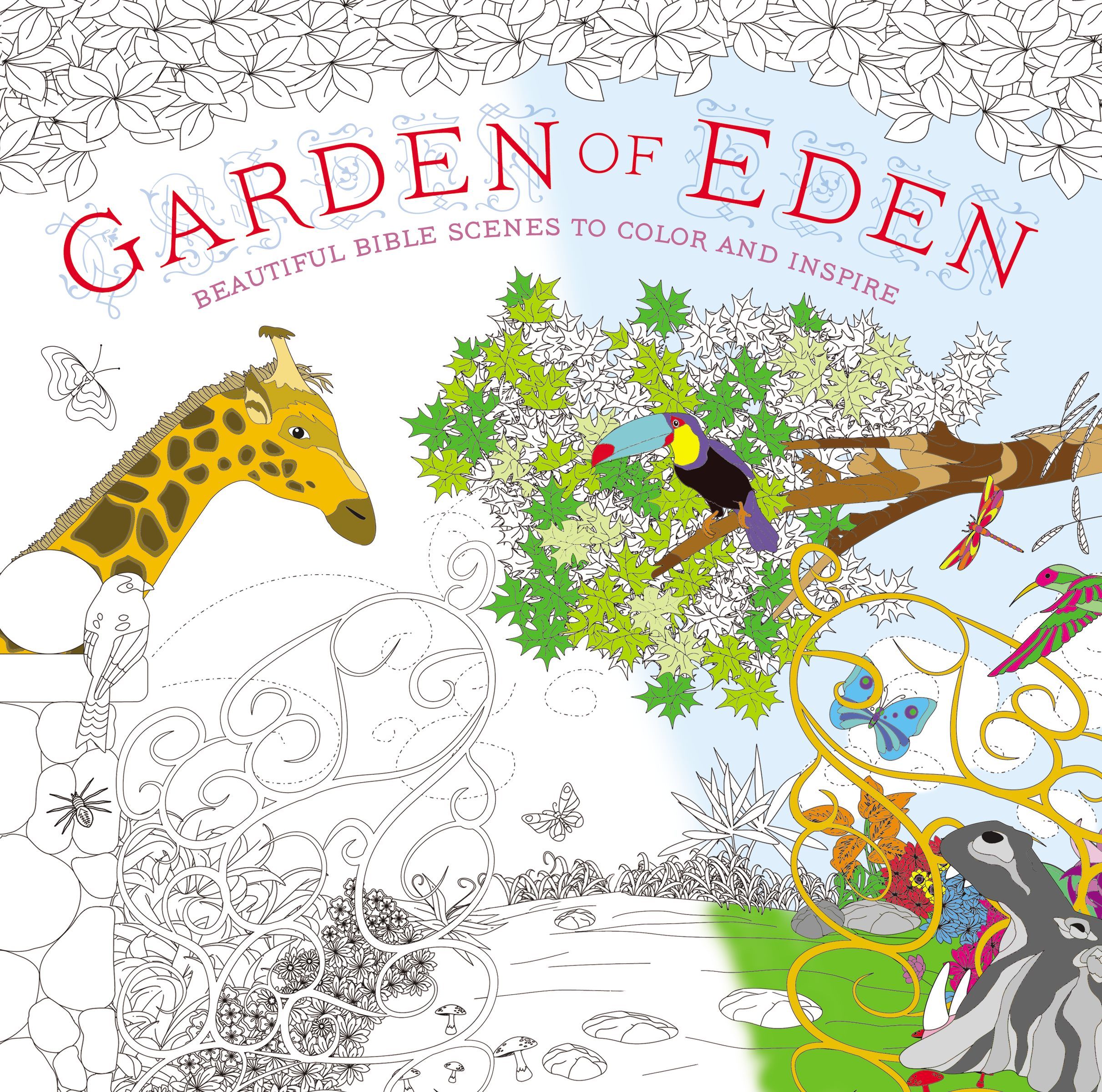 Garden of Eden Coloring Book: Beautiful Bible scenes to color and ...