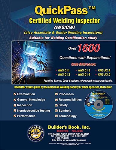Certified Welding Inspector AWS/CWI QuickPass Study Guide by Builder's ...
