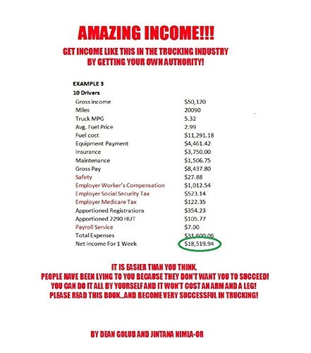 Amazing Income In Trucking: Get Your Own Authority by Dean Golub ...