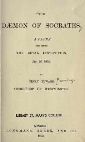 The Daemon of Socrates: A Paper Read Before the Royal Institution, Jan ...