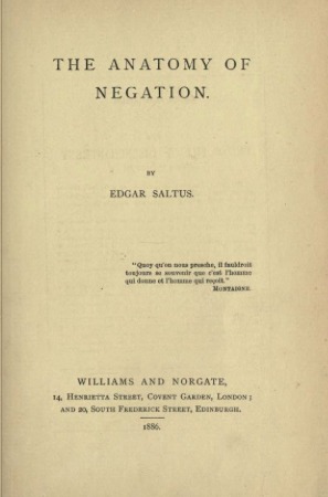 The Anatomy of Negation by Edgar Saltus | Goodreads