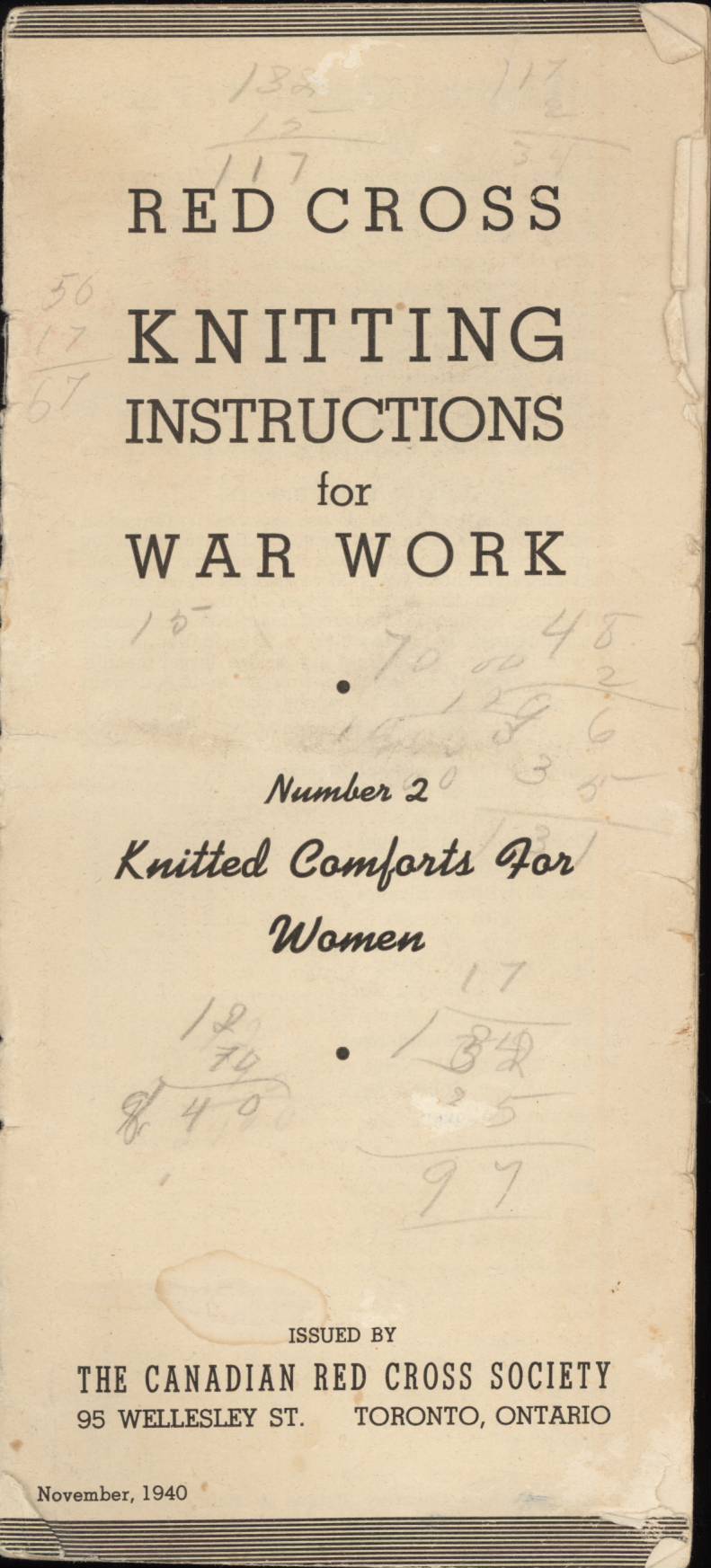 Red Cross Knitting Instructions for War Work: Number 2 - Knitted ...