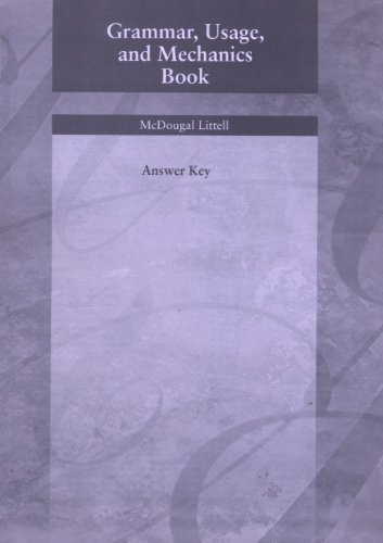 Grammar, Usage, and Mechanics Book: Answer Key, Grade 11 by McDougal ...