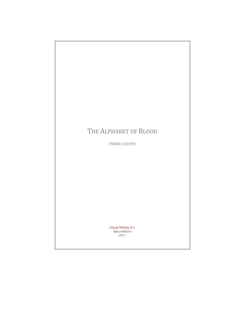 The Alphabet of Blood by Pierre Coupey | Goodreads
