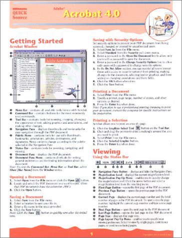 Adobe Acrobat 4.0 Quick Source Reference Guide by Quick Source | Goodreads
