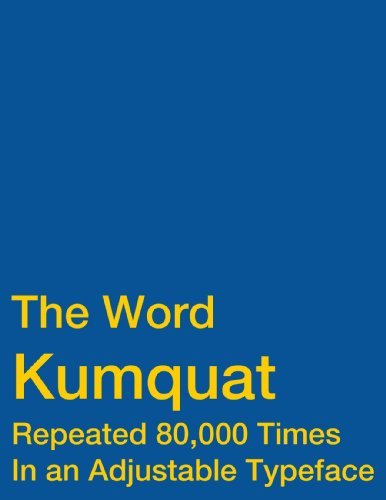 The Word Kumquat Repeated 80,000 Times In an Adjustable Typeface by ...