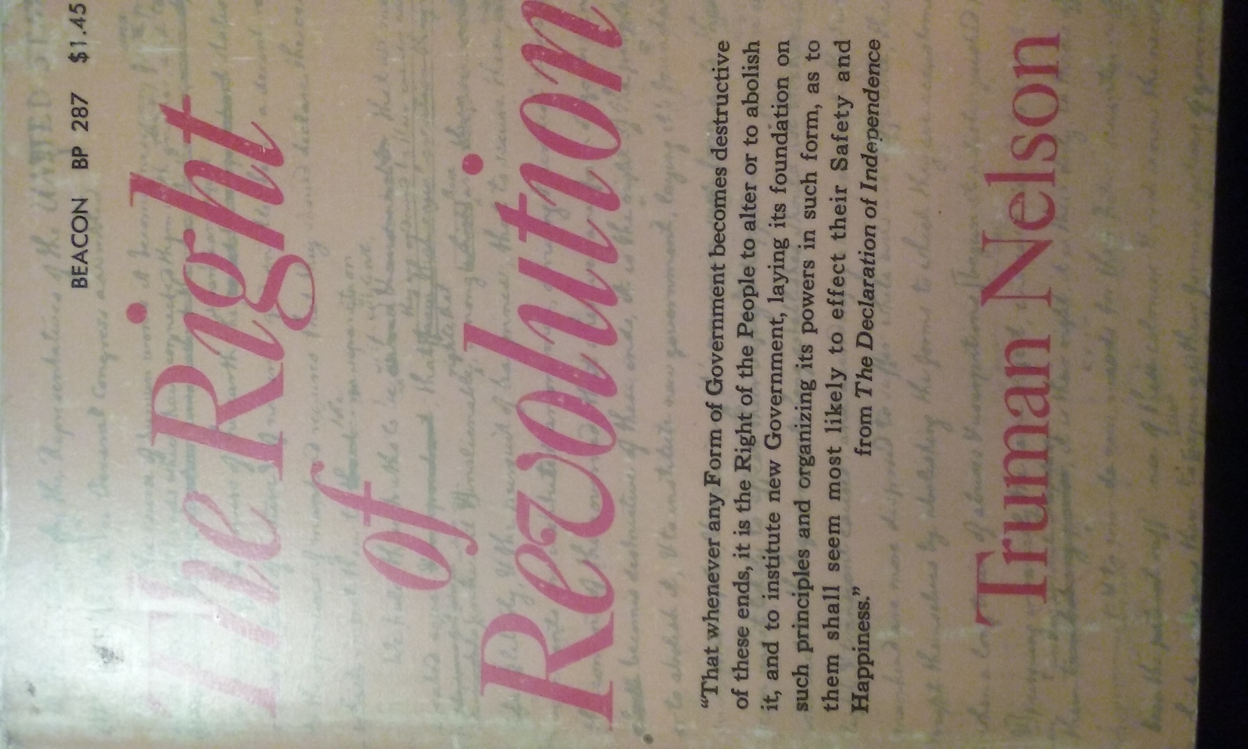 The Right of Revolution by Truman Nelson | Goodreads