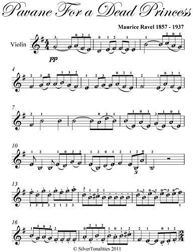 Pavane for a Dead Princess Ravel Easy Violin Sheet Music by Maurice ...