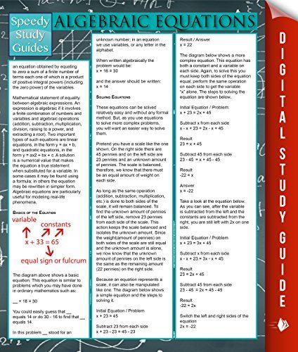 Algebraic Equations: Speedy Study Guides by Speedy Publishing | Goodreads