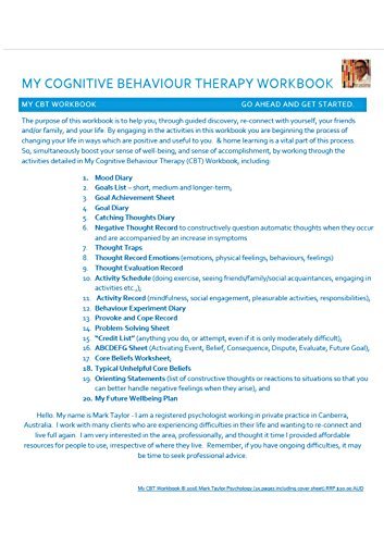 My Cognitive Behaviour Therapy Workbook: MY CBT Workbook: Go ahead and ...