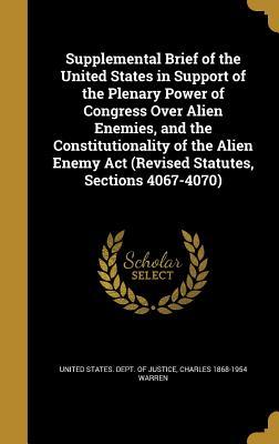 Supplemental Brief of the United States in Support of the Plenary Power ...