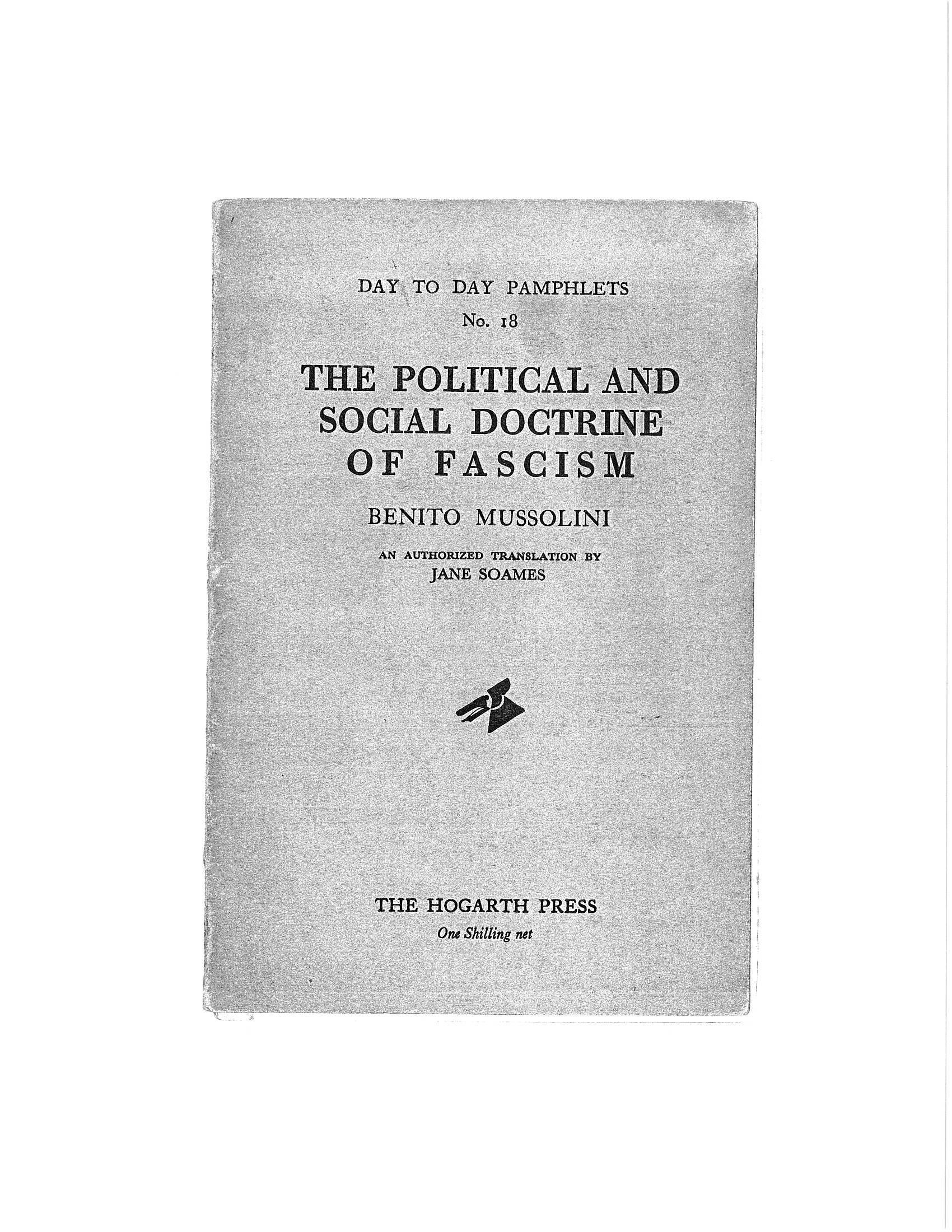 The Political and Social Doctrine of Fascism by Benito Mussolini ...
