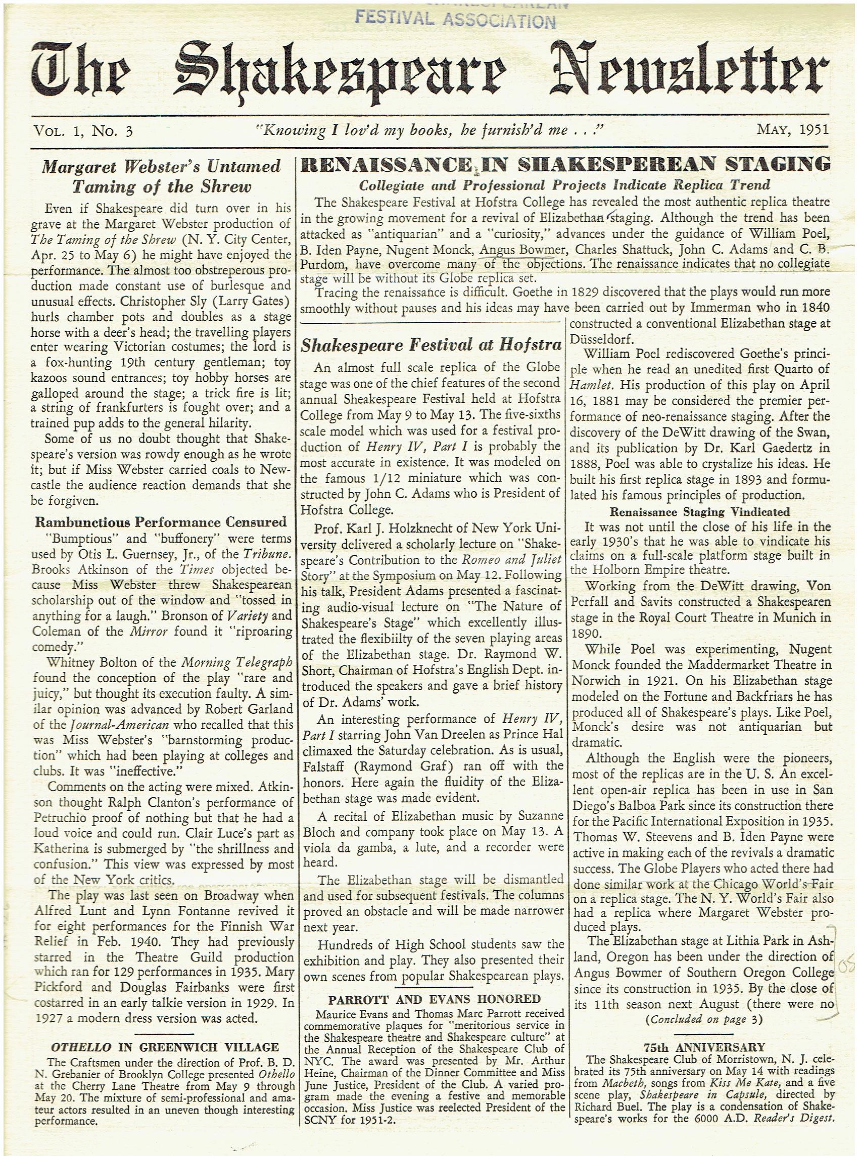 The Shakespeare Newsletter (1:3) by Louis Marder | Goodreads