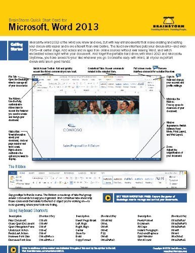 Microsoft Word 2013 Quick Reference Card, 6-page tri-fold tips & tricks ...
