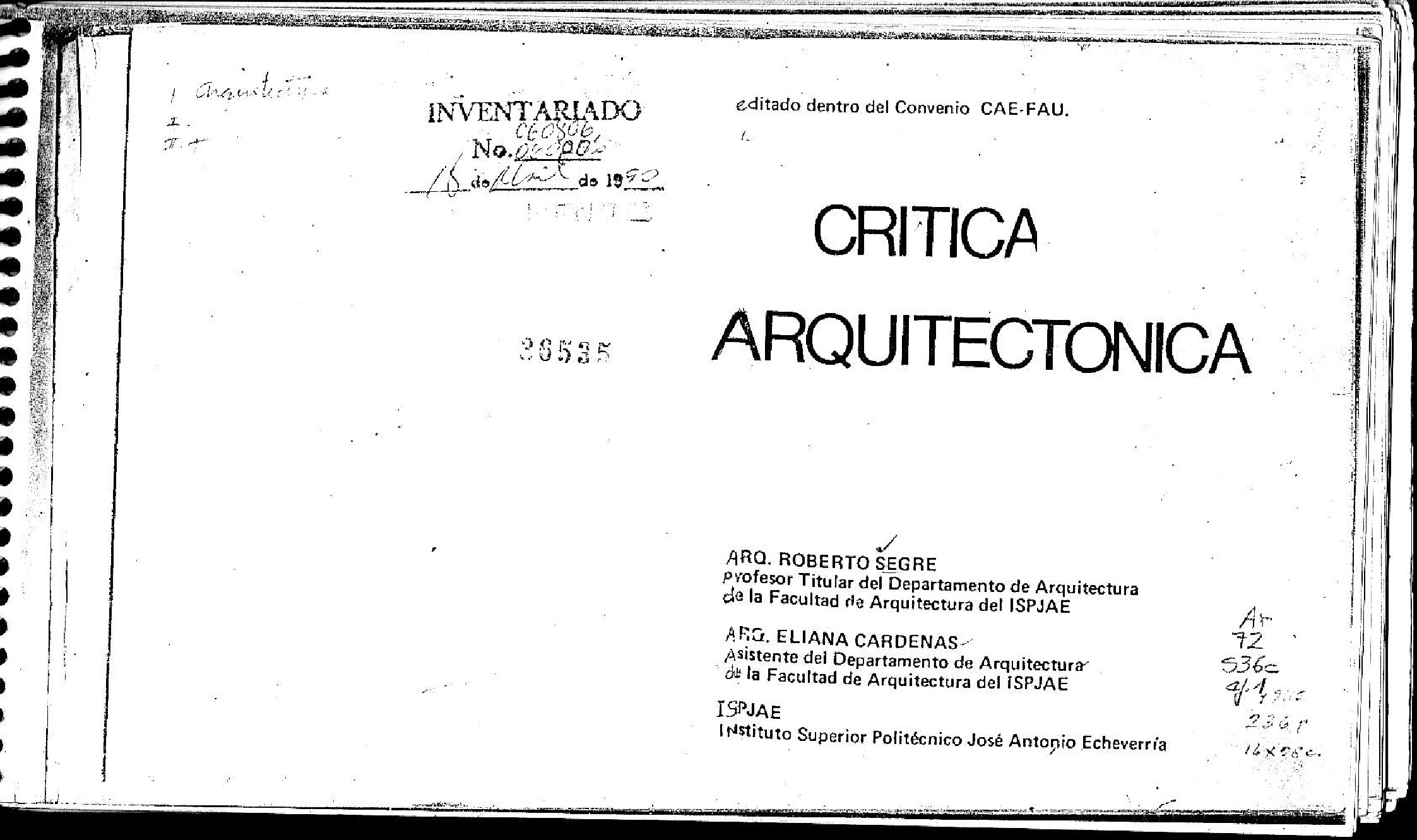 Crítica arquitectónica by Roberto Segre | Goodreads