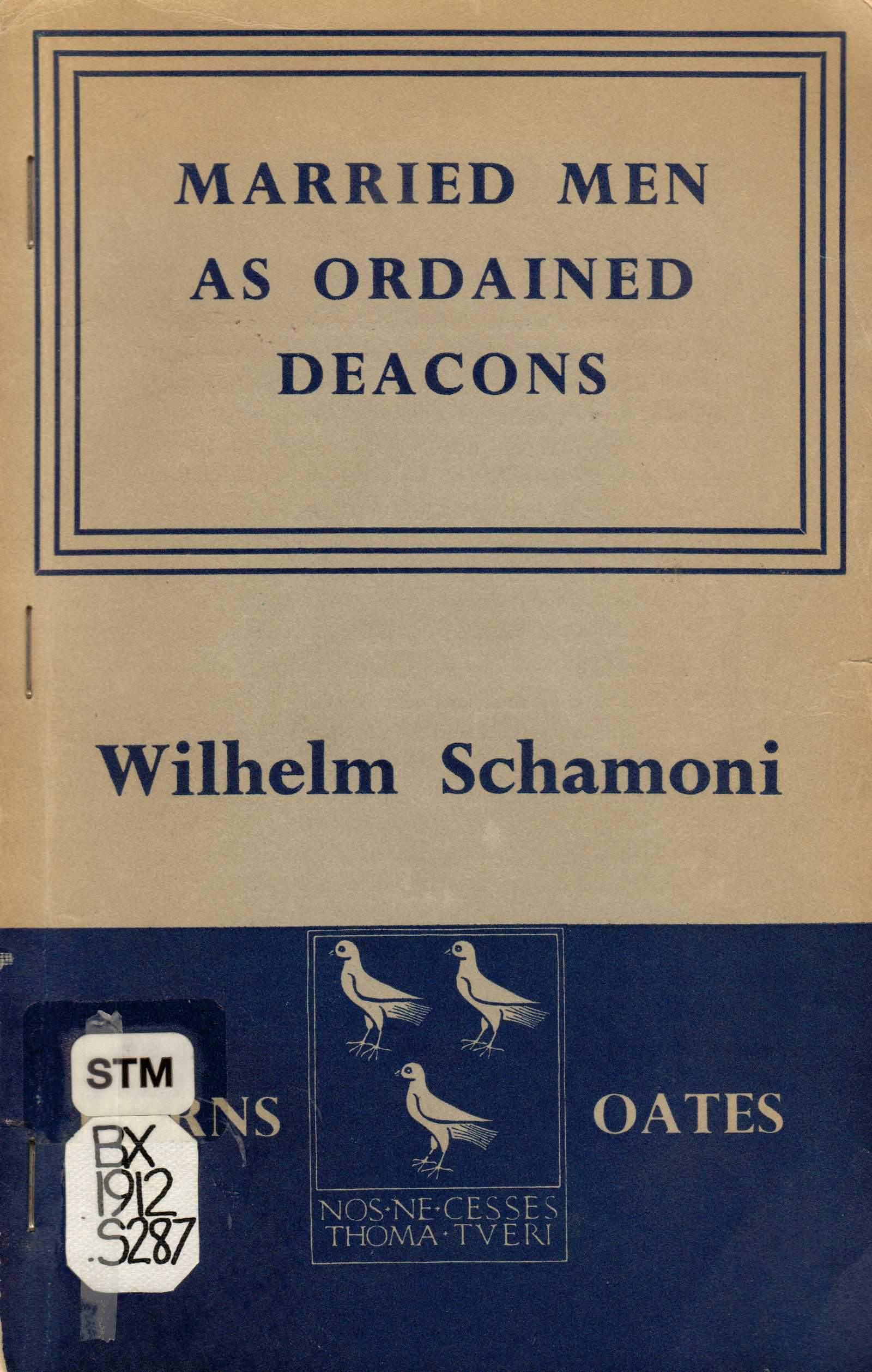 Married Men as Ordained Deacons by Wilhelm Schamoni | Goodreads