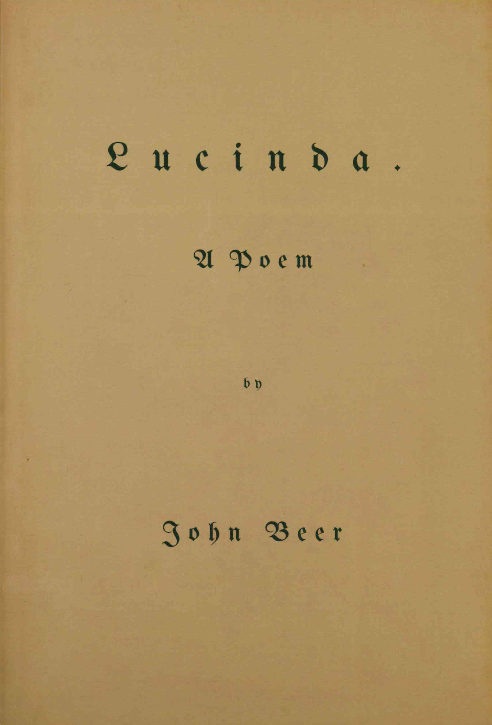 Lucinda by John Beer | Goodreads