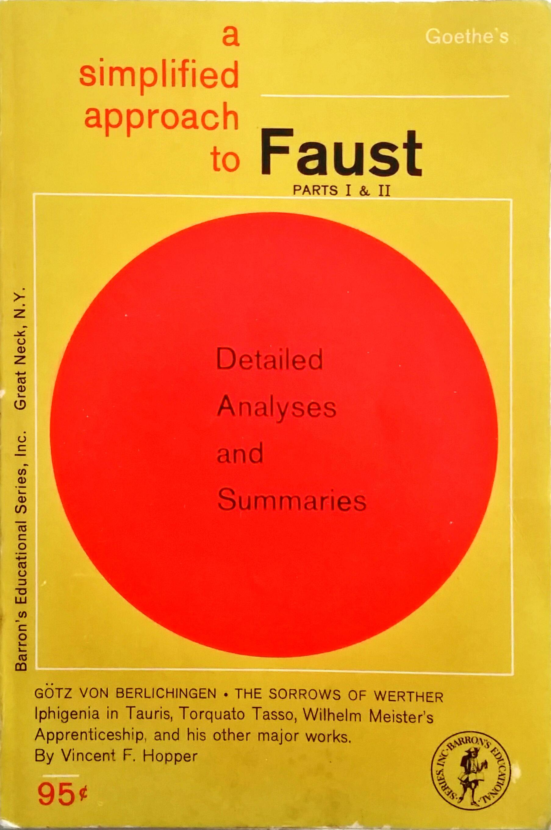 Barron's Simplified Approach to Goethe's Faust 1 and 2 by Vincent ...