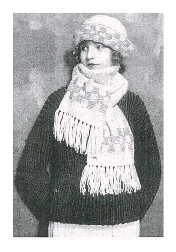 #1211 THE CHECKERS SCARF AND HAT VINTAGE KNITTING PATTERN by Princess ...