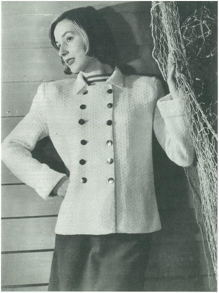#1360 WHITE BOX COAT VINTAGE KNITTING PATTERN by Princess of Patterns ...