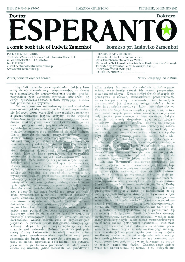 Doctor Esperanto: a comic book about Ludwik Zamenhof by Wojciech ...