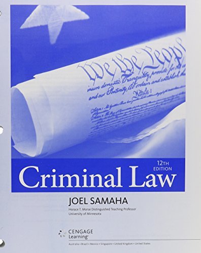 Criminal Law [with MindTap Criminal Justice 1-Term Access Code] by Joel ...