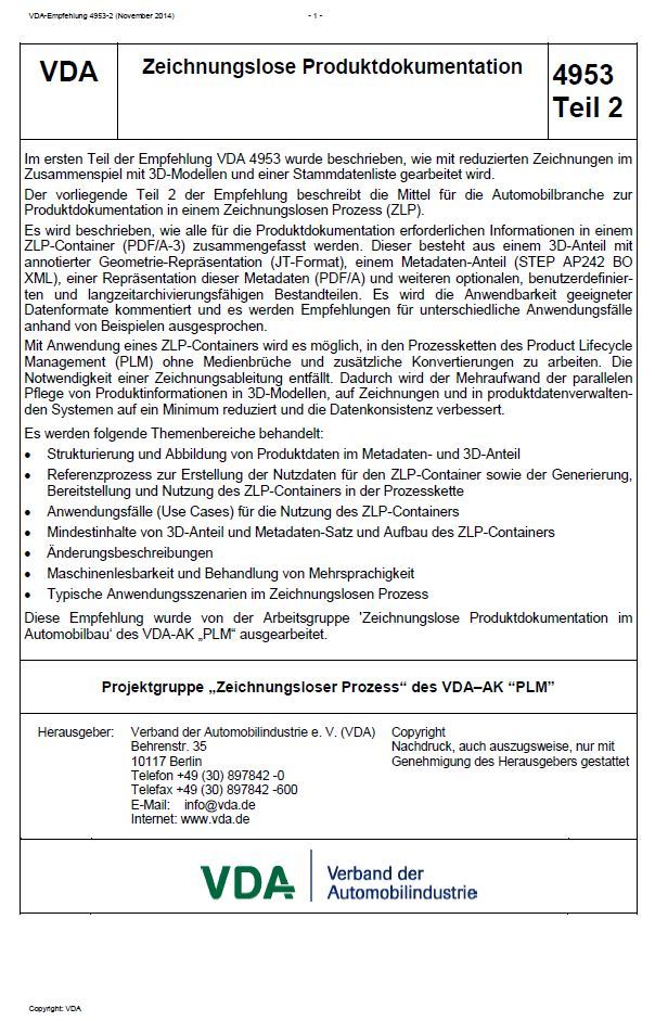 VDA 4953 Teil 2 - Zeichnungslose Produktdokumentation by VDA ...