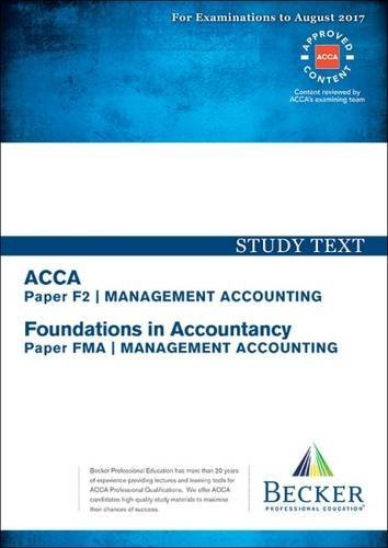 ACCA Approved F2 Management Accounting by Becker Professional Education ...