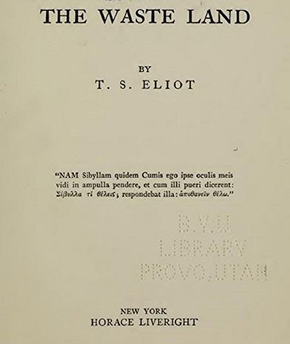 The Waste Land (poems of the waste land Book 1) by T.S. Eliot | Goodreads