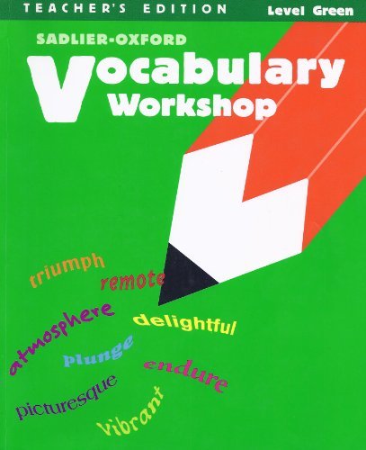 Vocabulary Workshop - Level Green Teacher's Edition by William Sadlier ...