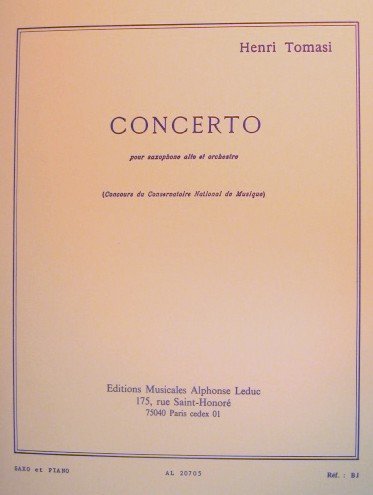 Tomasi: Alto Saxophone Concerto by Henri Tomasi | Goodreads