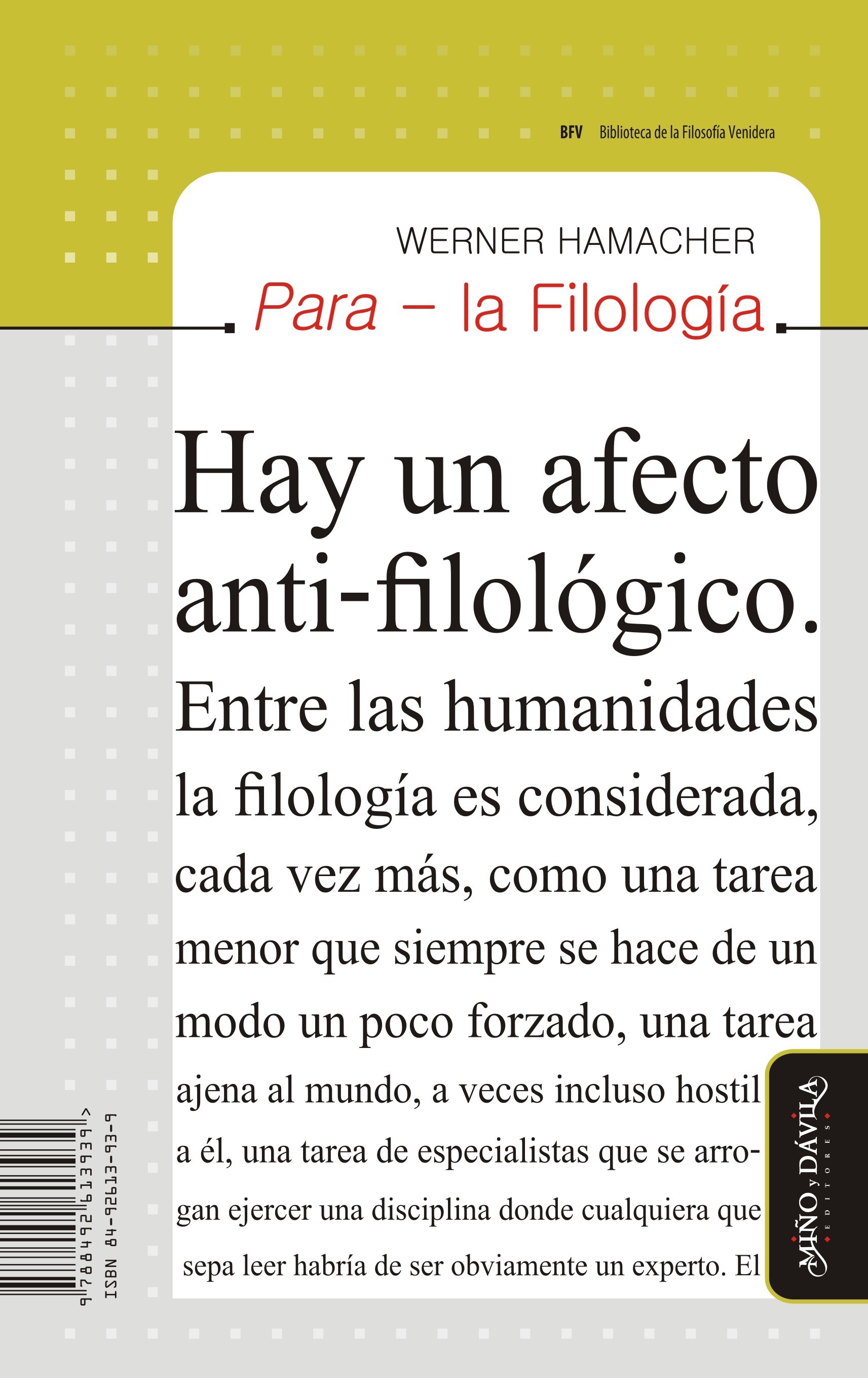 Para – la Filología / 95 tesis sobre Filología by Werner Hamacher ...