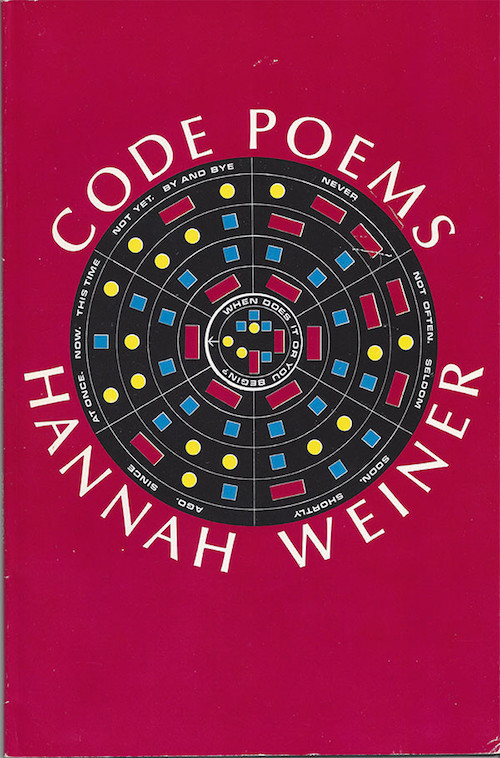 Code Poems by Hannah Weiner | Goodreads