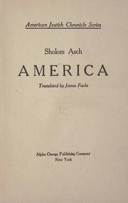 America by Sholem Asch | Goodreads